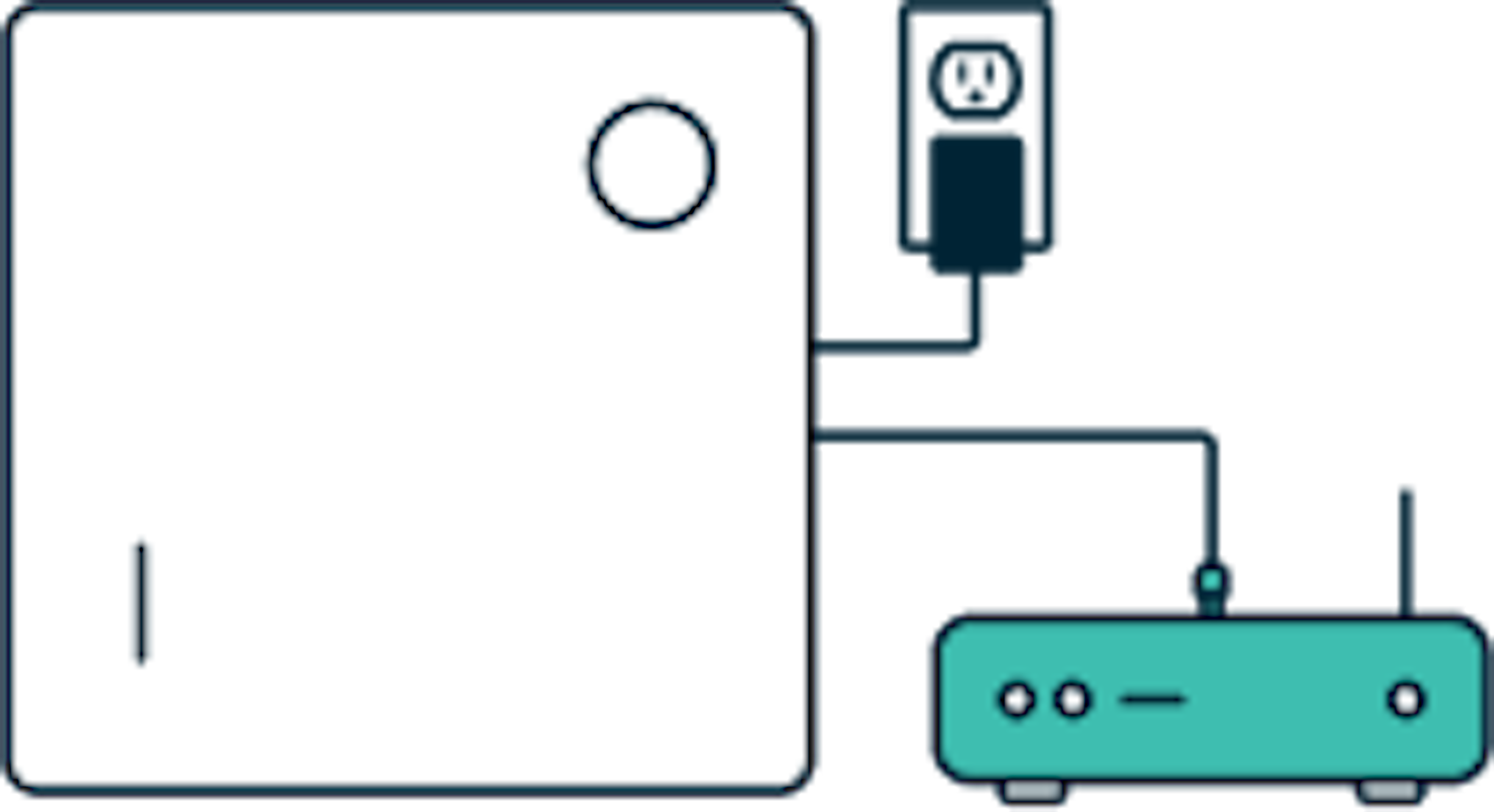 Locate your home Wi-Fi router and nearby outlet.