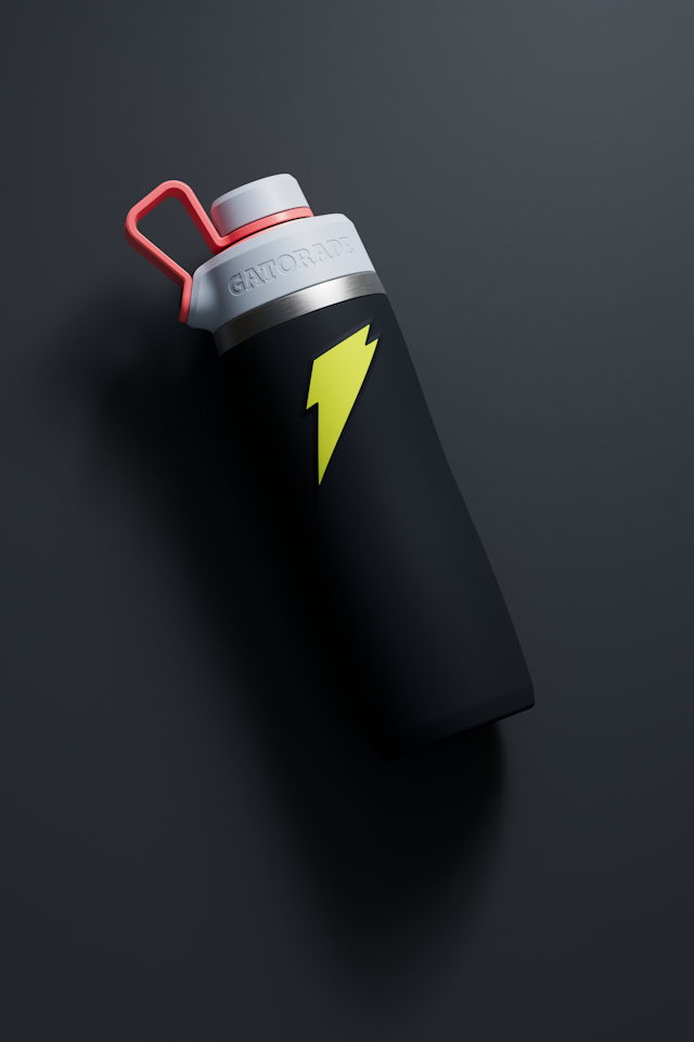 Overtime Gray/Neon Yellow Colorblock Screw Cap Stainless Steel Water ...