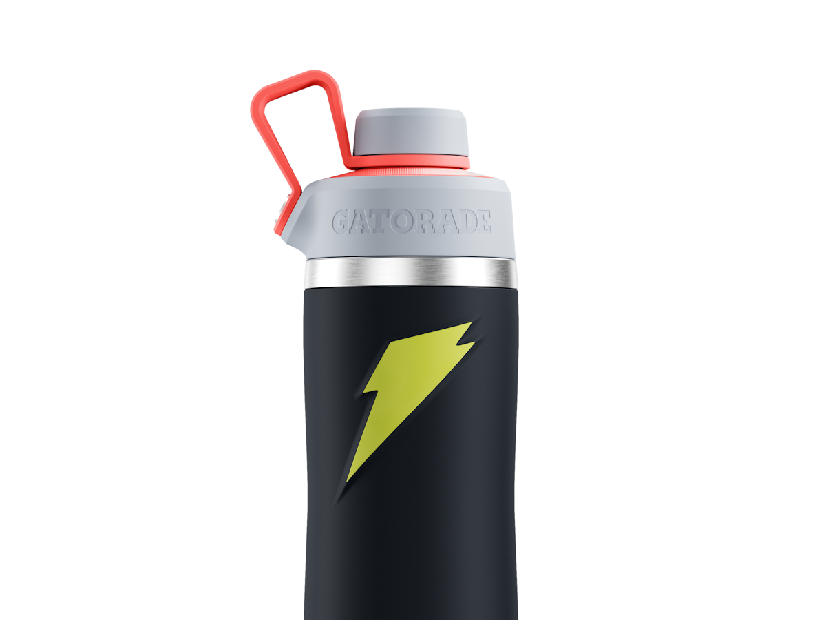 Overtime Gray/Neon Yellow Colorblock Screw Cap Stainless Steel Water ...