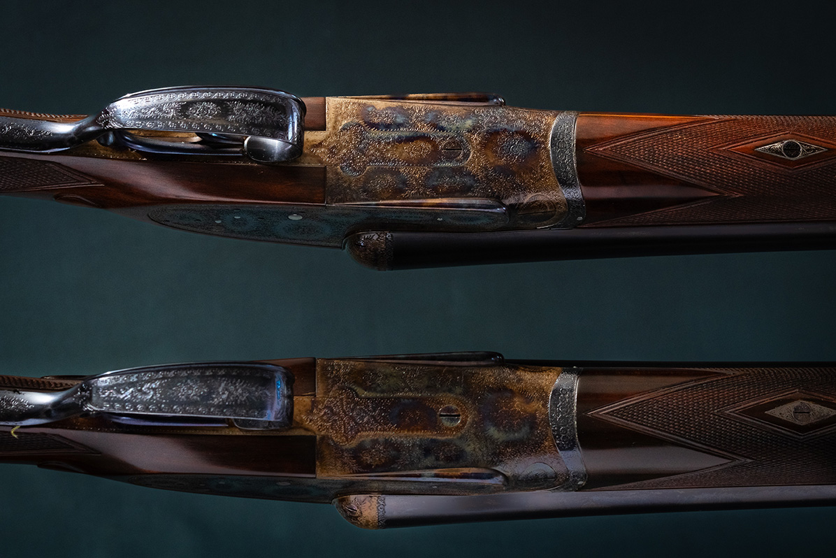 A 12 bore pair of Boss & Co Sidelock Ejector Self Opening Shotguns with ...