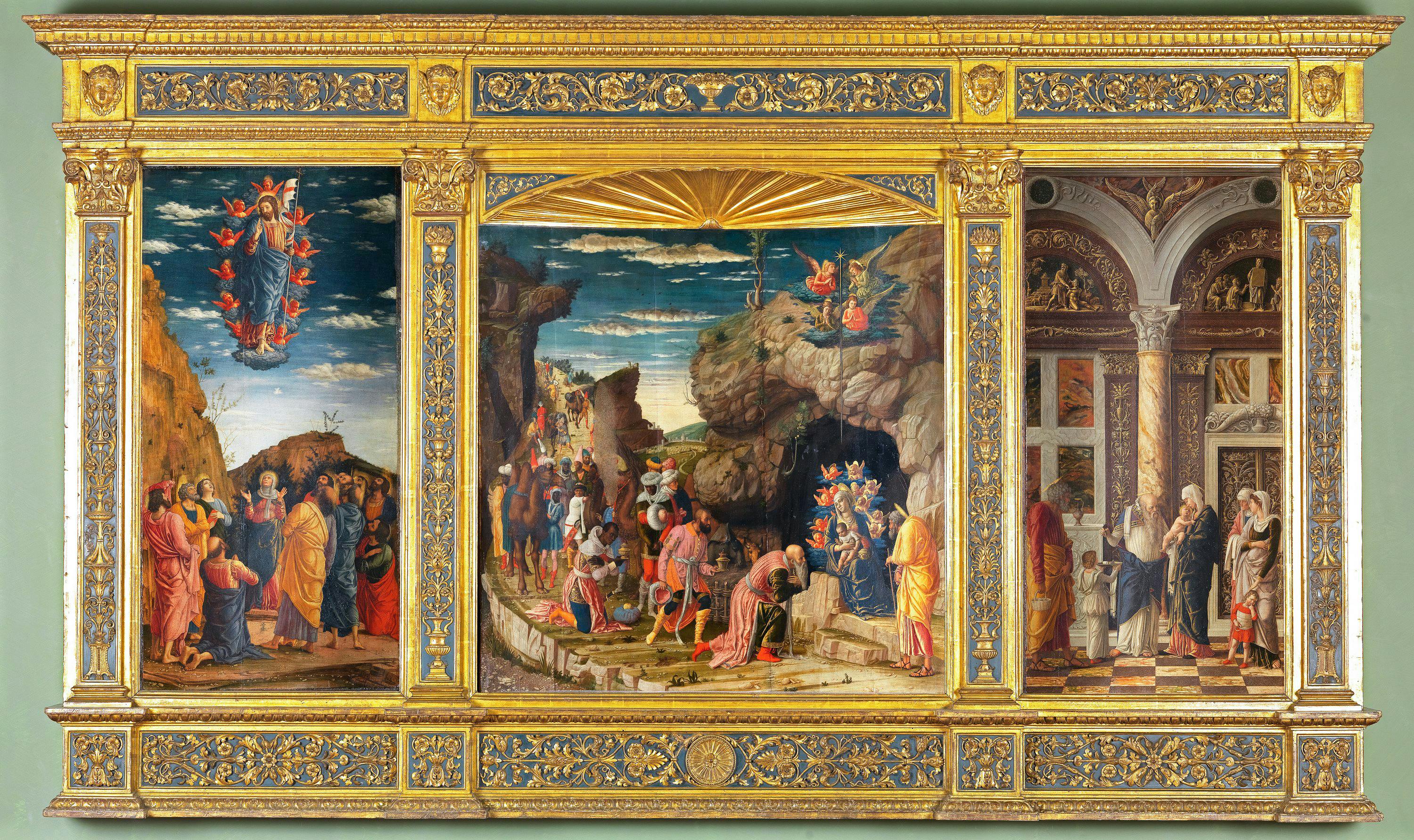 Ascension of Christ; Adoration of the Magi; Presentation of Christ at the Temple by Mantegna