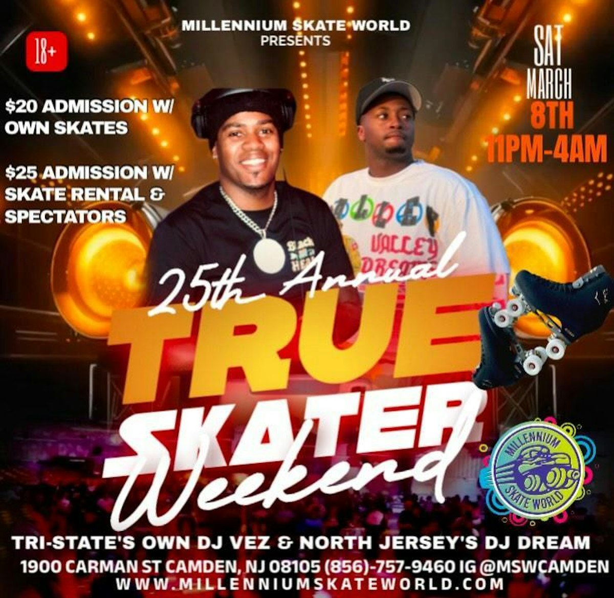 25th Annual True Skater Weekend - New Jersey skate event. DJ Vez, DJ ...