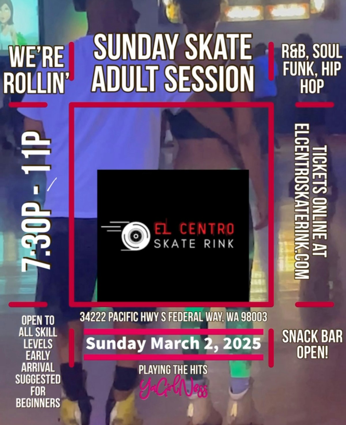 Skate Adult Night - Washington skate event. Ya Girl Ness. RnB, Neo Soul ...