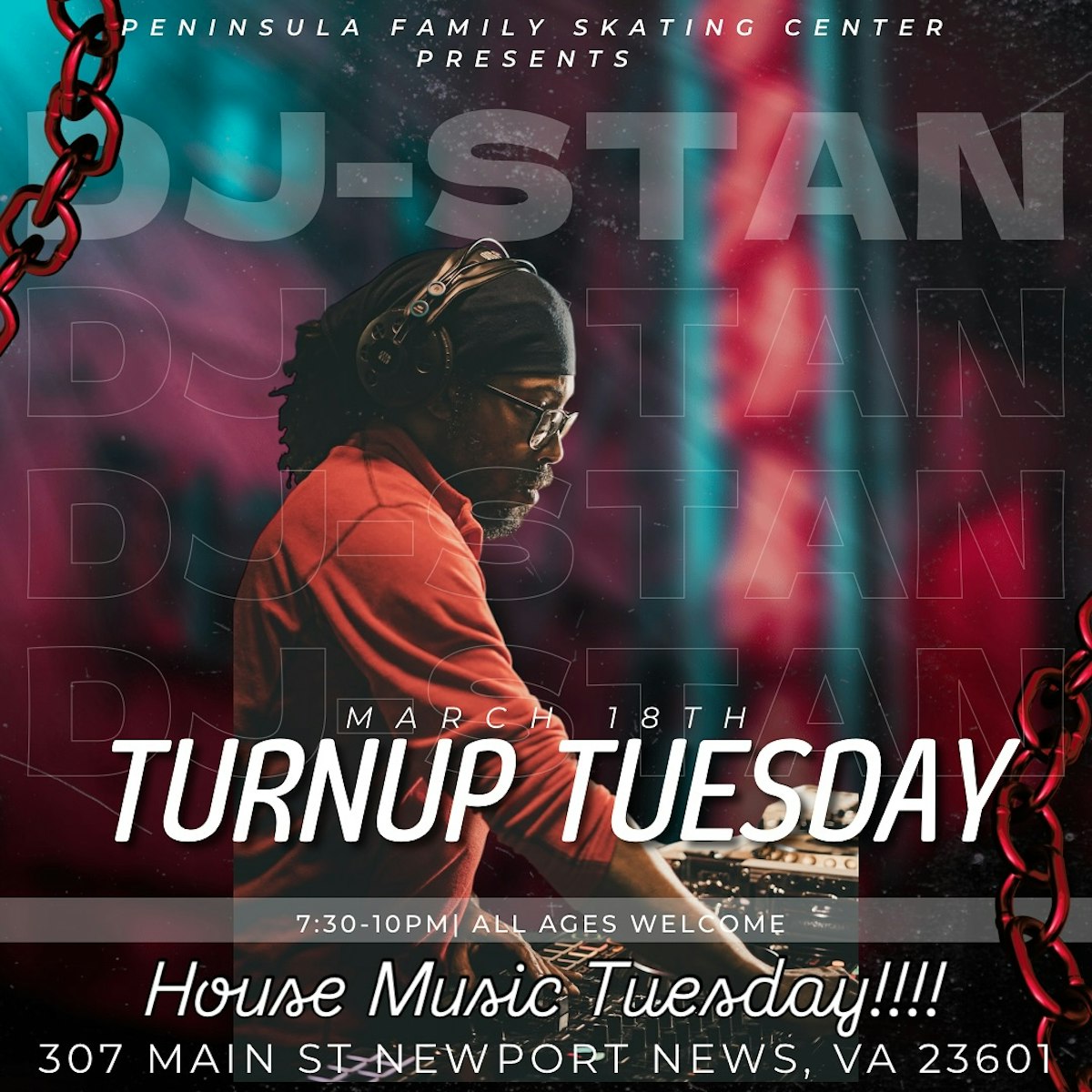 Turnup Tuesday - Virginia skate event. DJ Stan. House, Soulful House, Afro House and more music ...