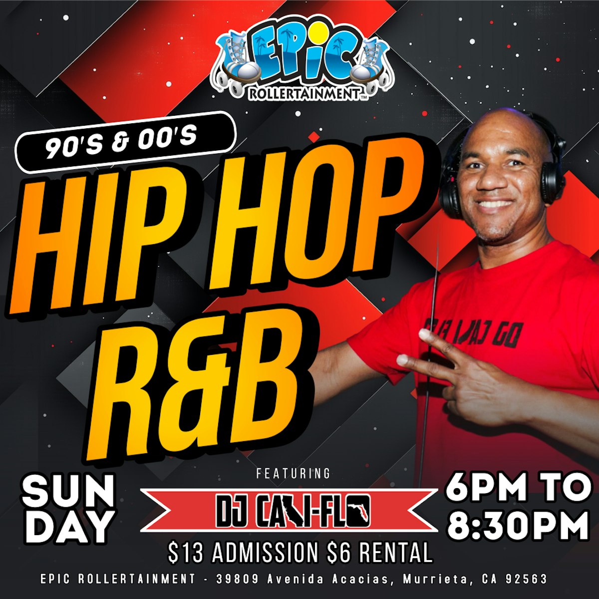 Hip Hop And R&B Night - California skate event. DJ Cali-Flo. RnB, Neo ...