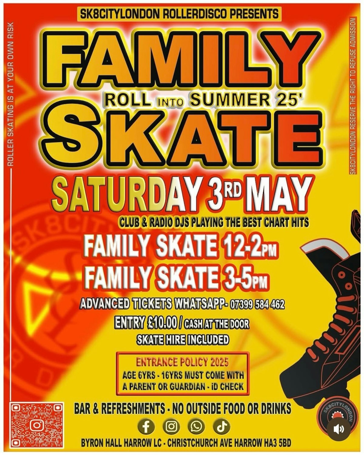 SCL - Roll into Summer 25 - Family Session - London skate event. . RnB ...