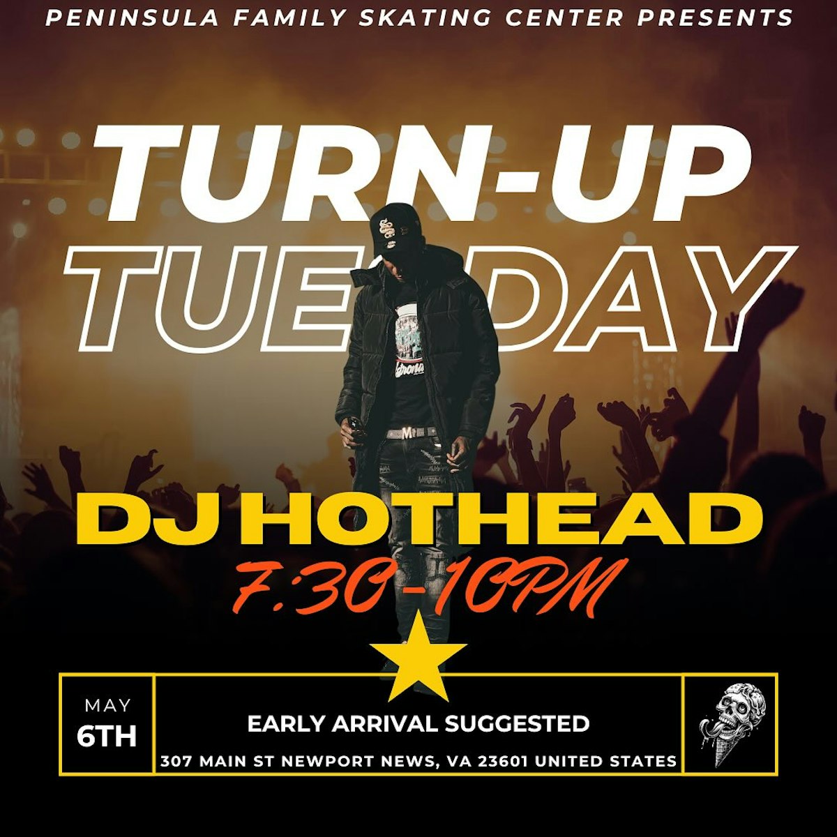 Turnup Tuesday - Virginia skate event. DJ HotHead. House, Soulful House, Afro House and more ...
