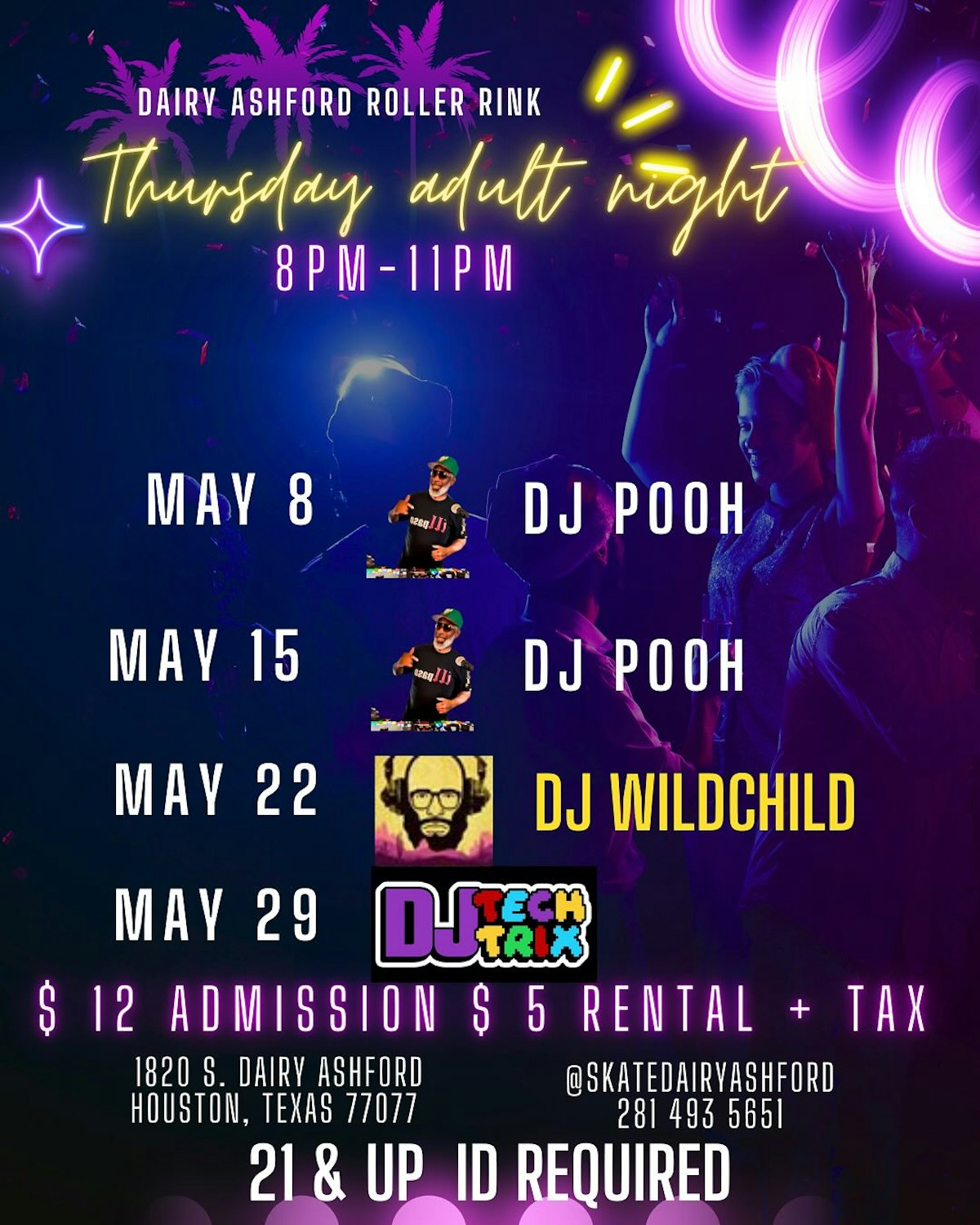 Thursday Adult Night - Texas skate event. DJ Techtrix. RnB, Neo Soul, Slow Jams and more music ...