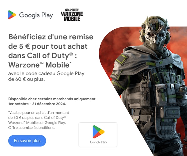 Achat cartes cadeaux, game cards & recharges en ligne