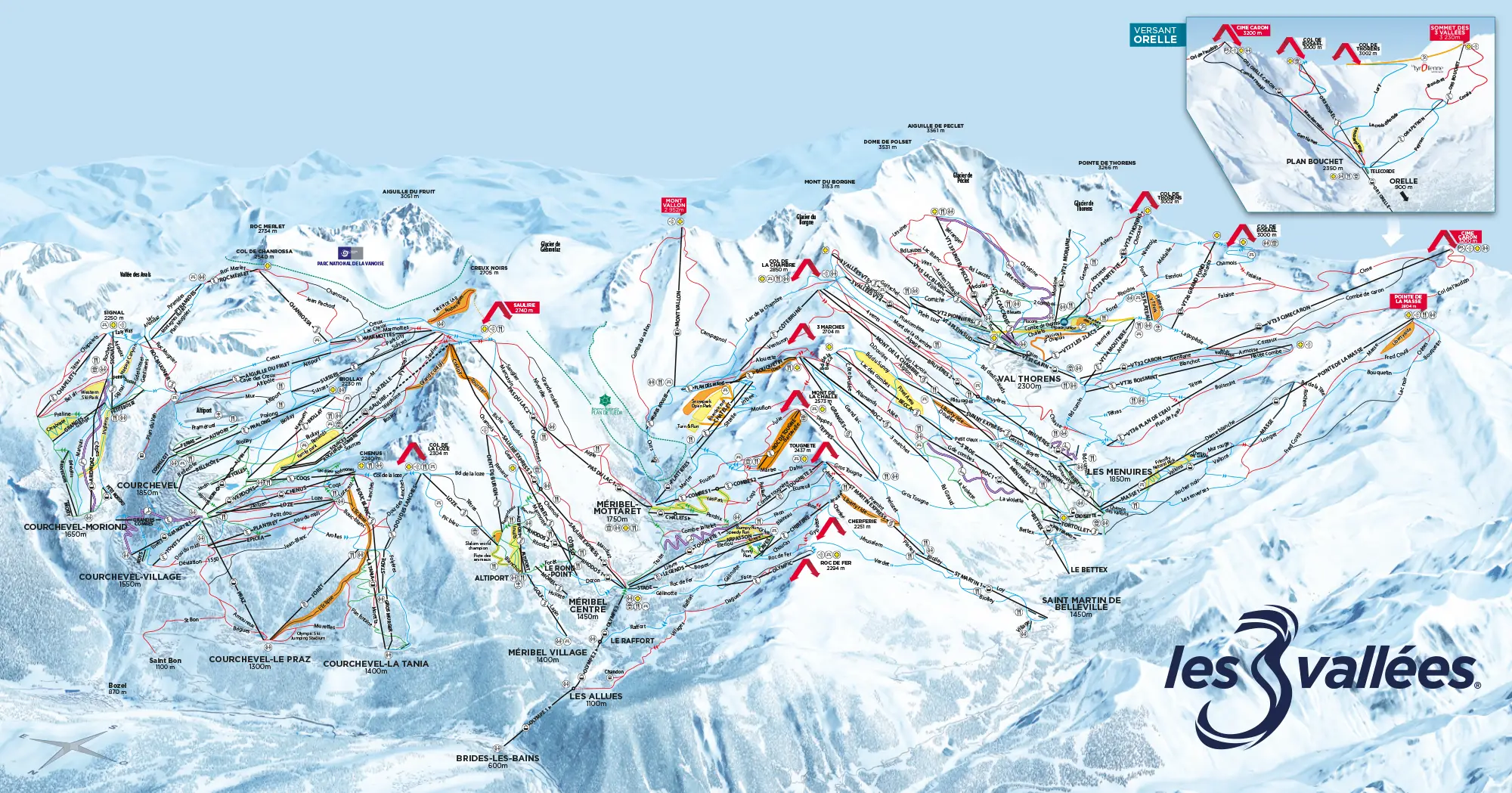 Courchevel & 3 Vallées Trail Map| skipasscourchevel| skipasscourchevel