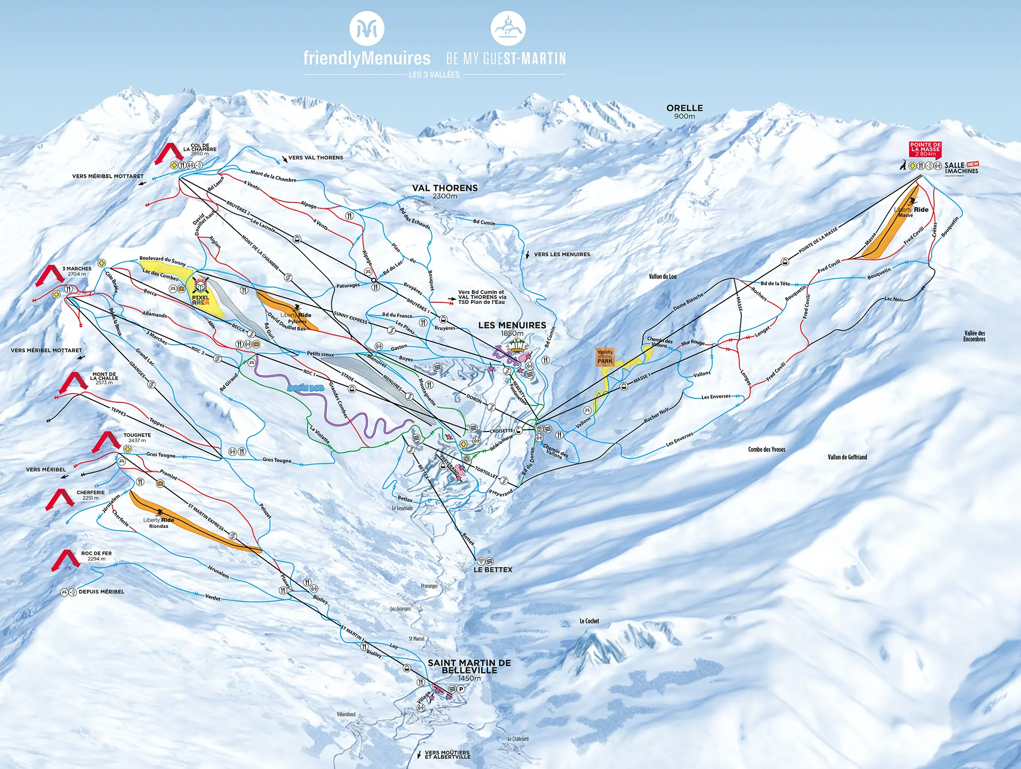 Courchevel & 3 Vallées Trail Map| skipasscourchevel| skipasscourchevel