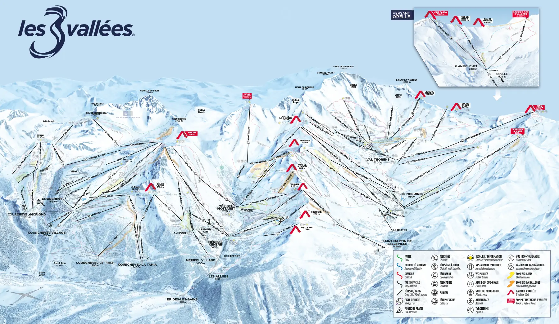 Plan des pistes Courchevel & 3 Vallées| skipasscourchevel ...