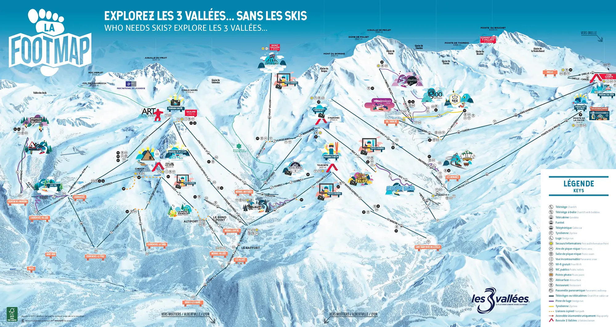 Courchevel & 3 Vallées Trail Map| skipasscourchevel| skipasscourchevel
