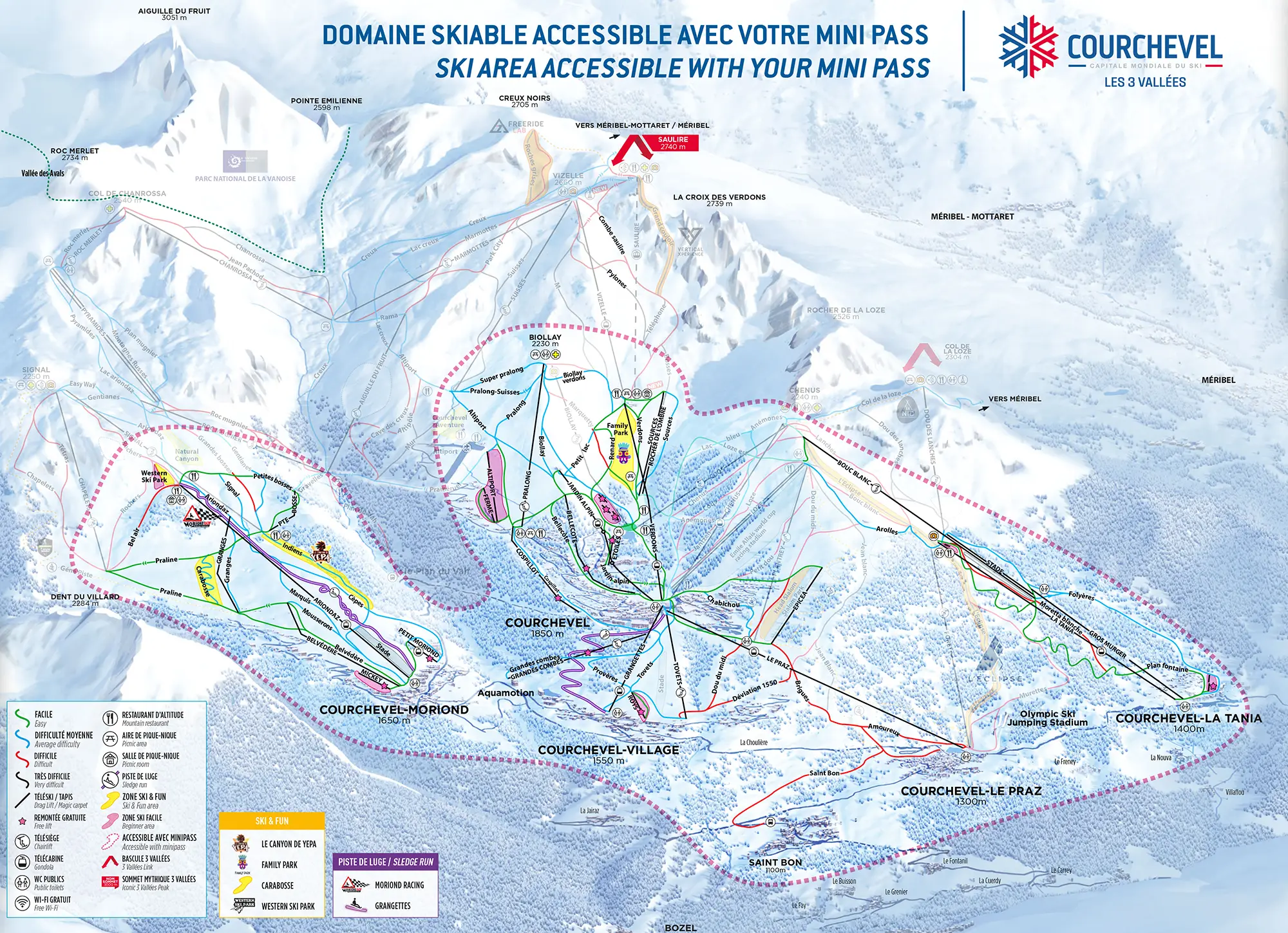 Courchevel & 3 Vallées Trail Map| skipasscourchevel| skipasscourchevel