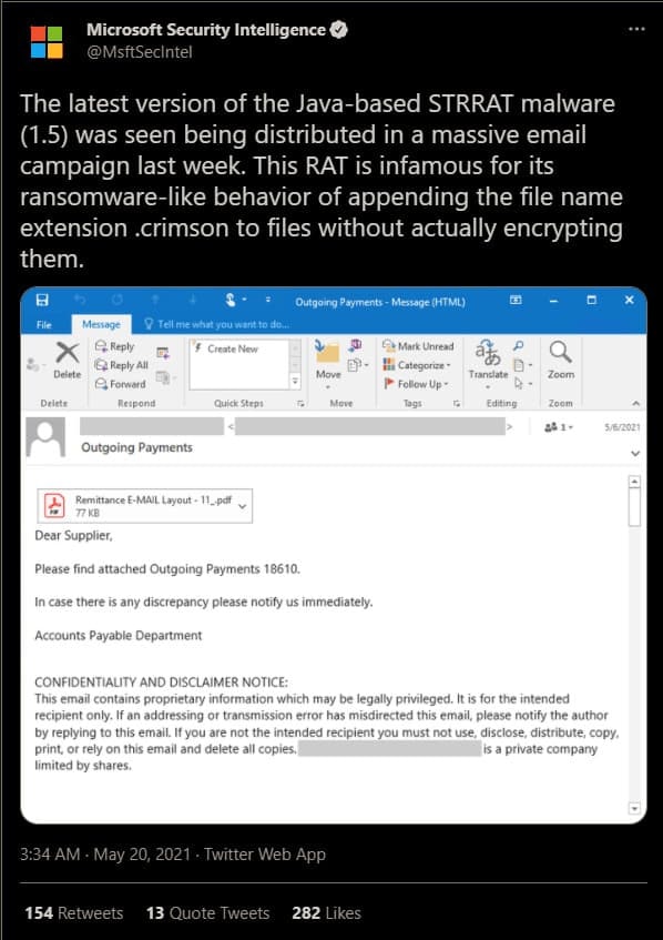 Microsoft Alerts Strrat Malware Hits Windows Users