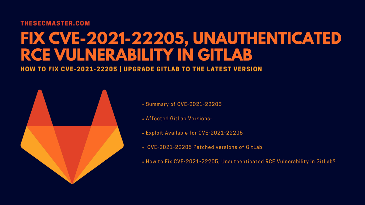 Fix GitLab CVE-2021-22205 RCE Vulnerability Guide