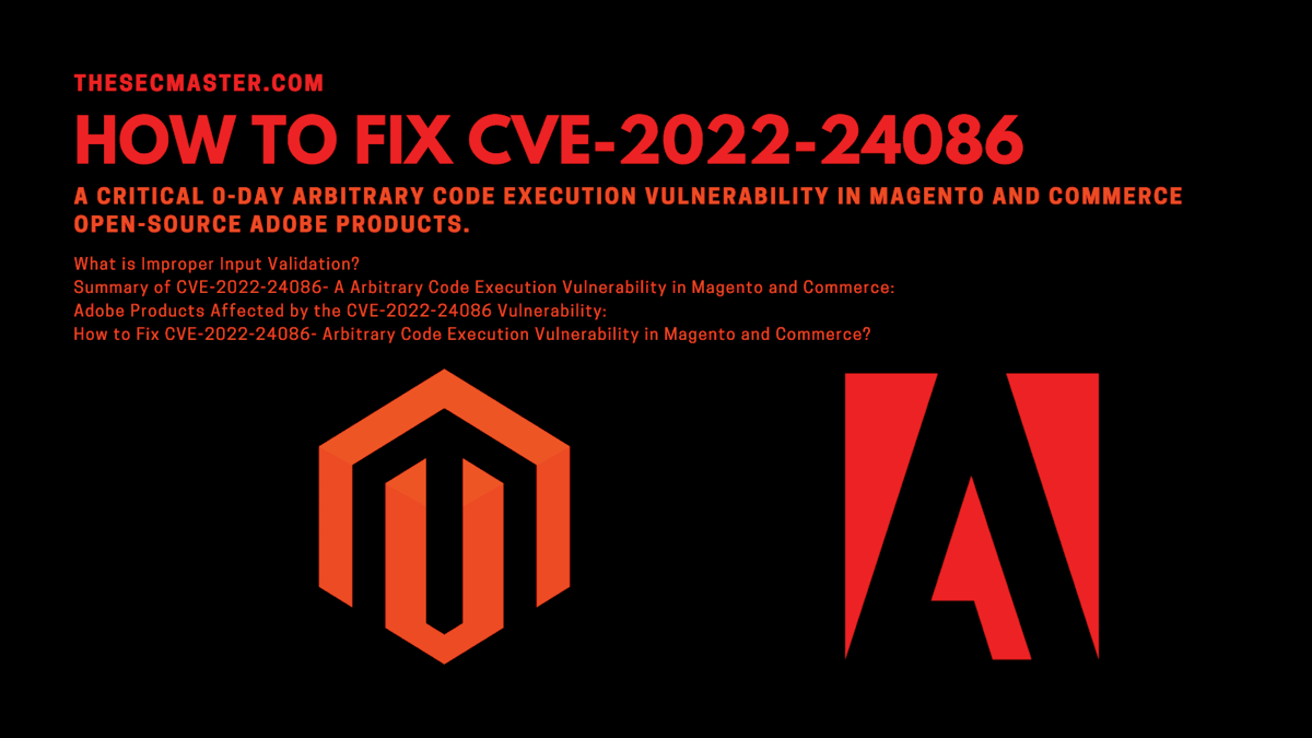 Fix Magento CVE-2022-24086: Critical 0-Day A.C.E. Patch Fix Magento CVE-2022-24086: Critical 0-Day A.C.E. Patch