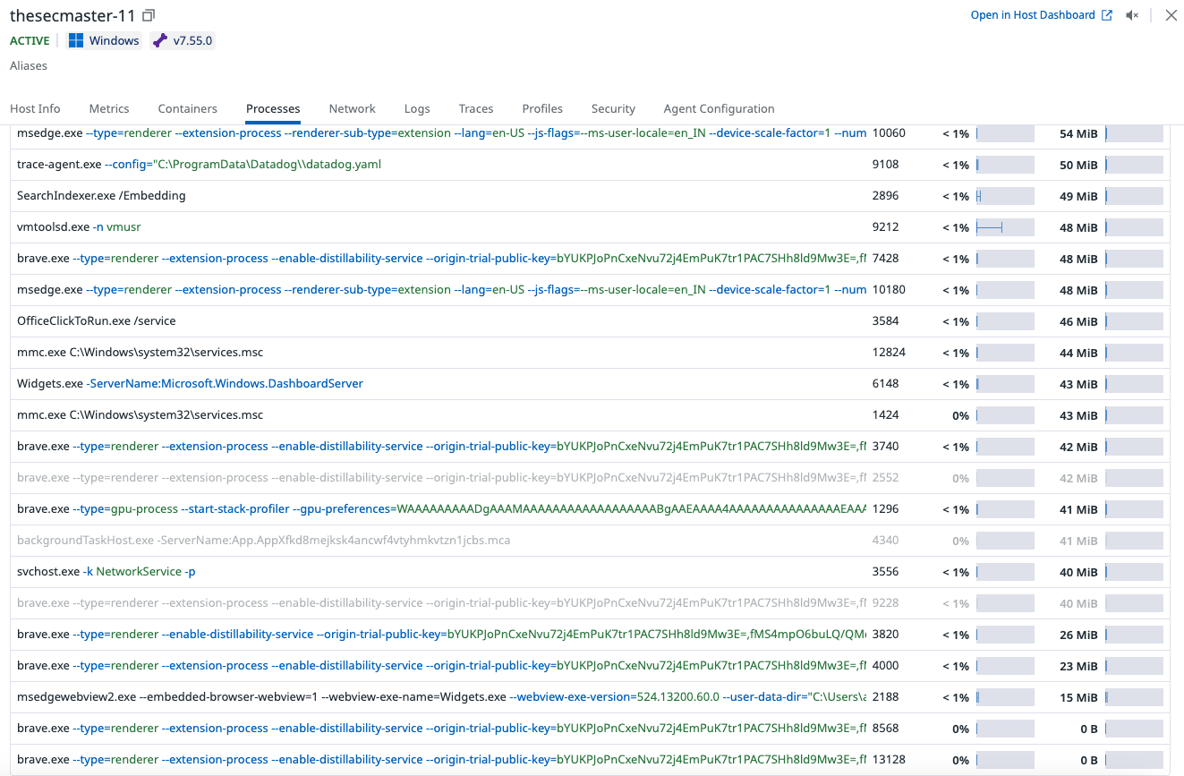 Enable Process Monitoring on DataDog Agent Enable Process Monitoring on DataDog Agent