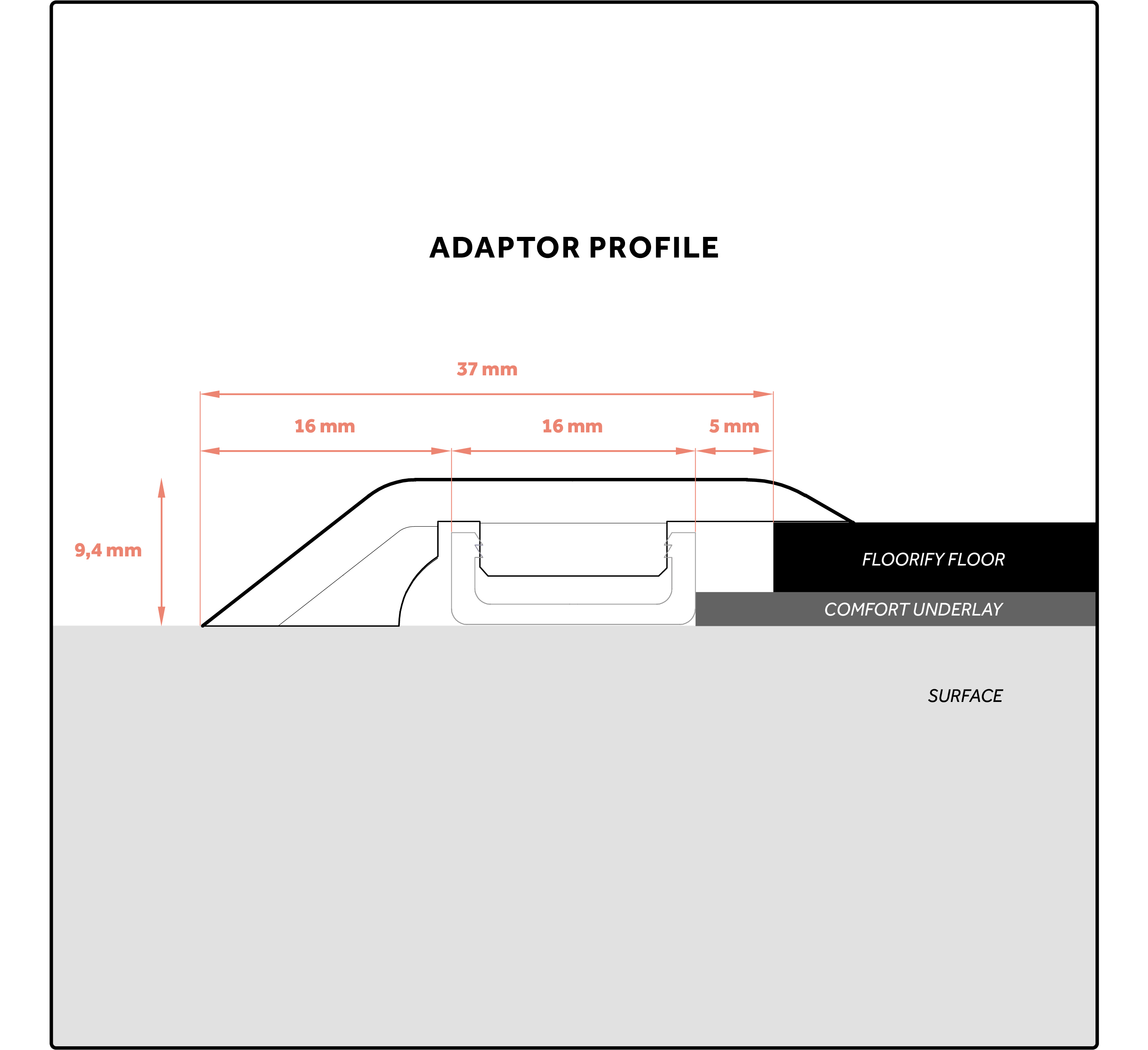 How do you install an adaptor profile with a vinyl floor?