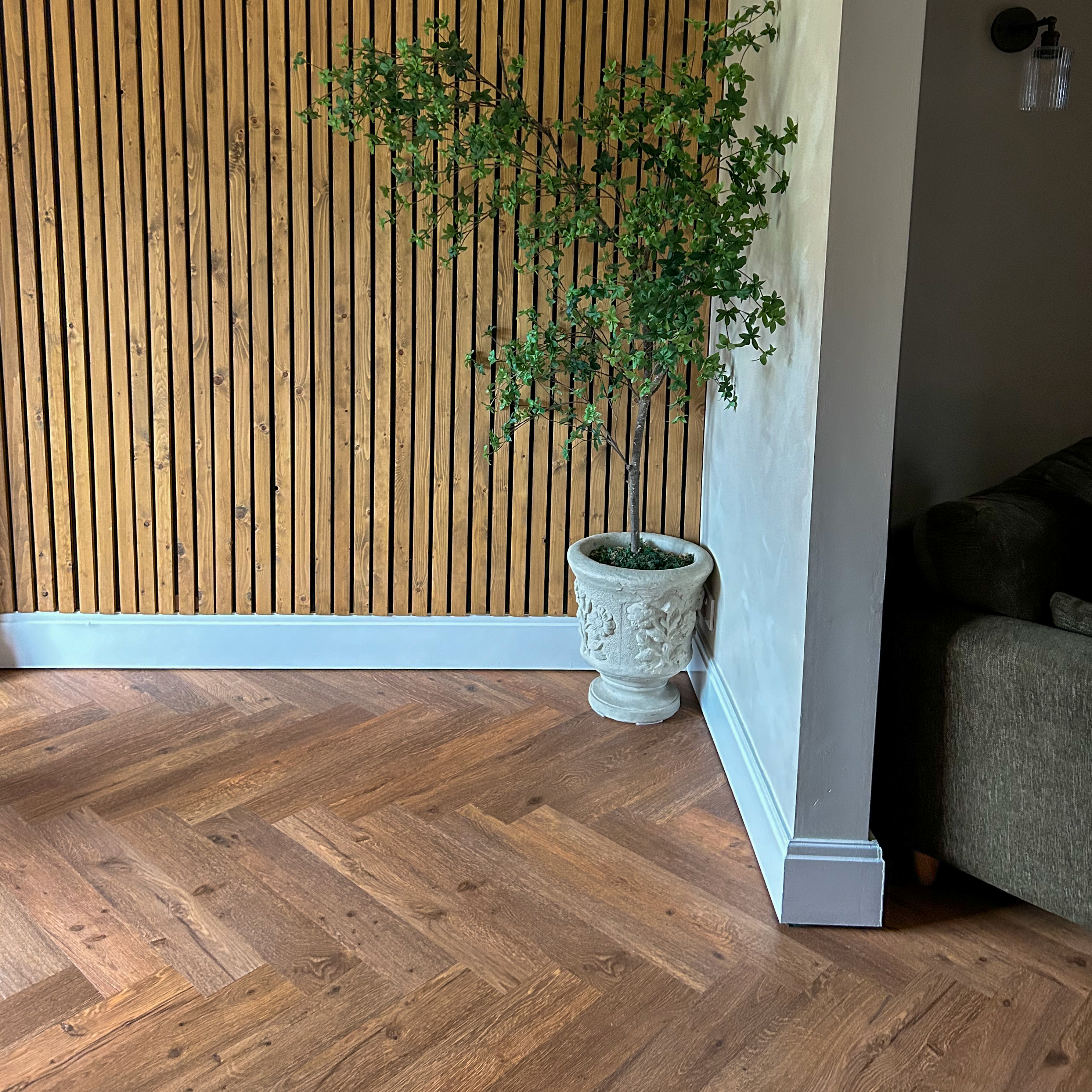 Abbey Brown transforms her 1920s home with a beautiful herringbone floor from Floorify