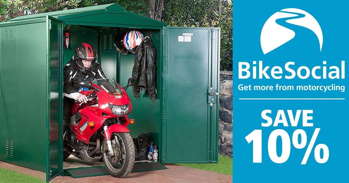 Save 10% on motorcycle sheds with Asgard