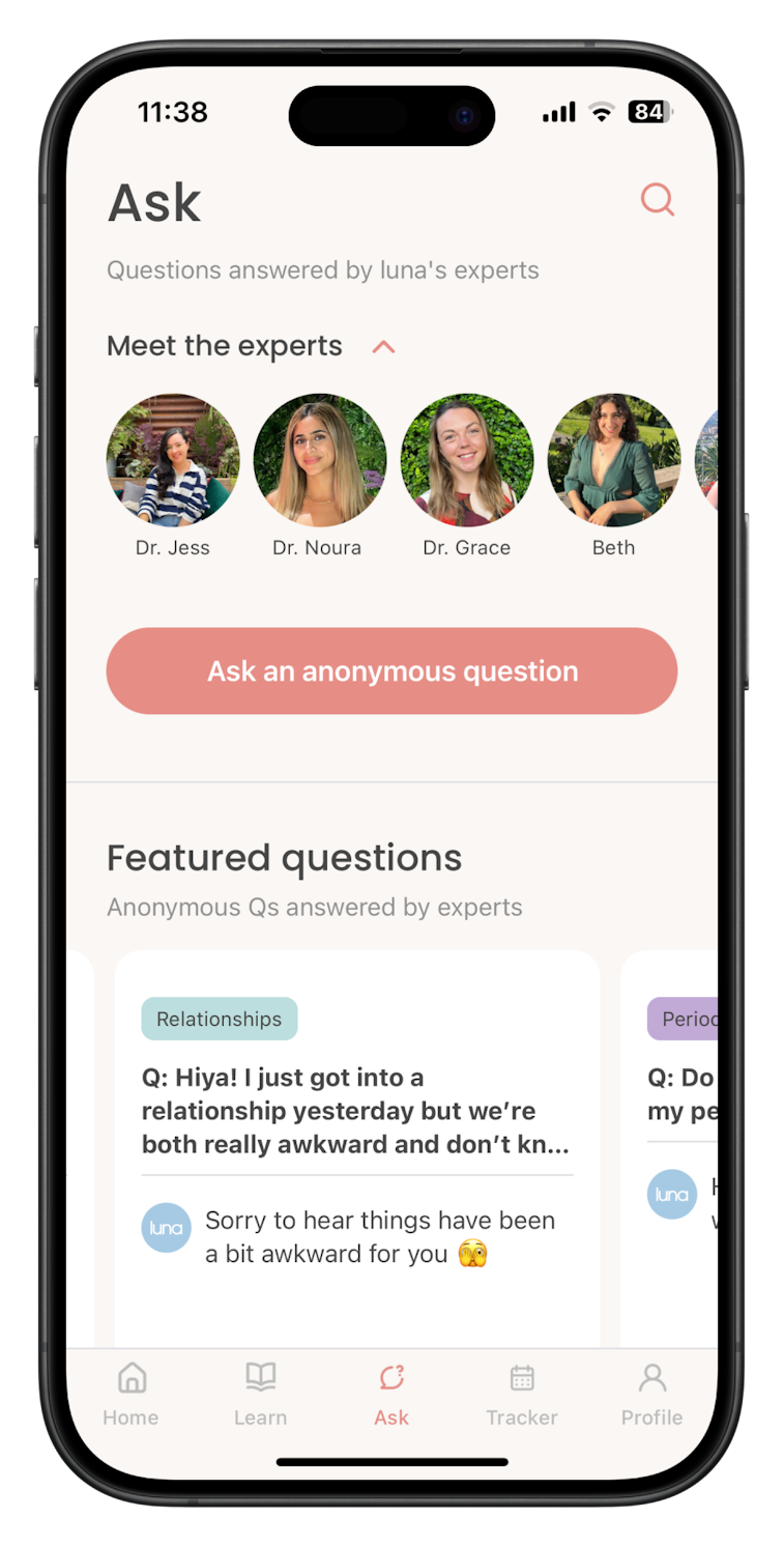 Teen period tracker, mood tracker, wellness | luna app