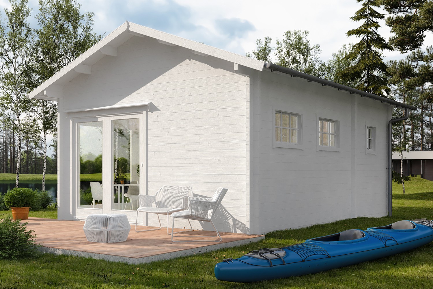 Attefallshus 30 kvm Meia | Byggsats | Sovloft | Polhus