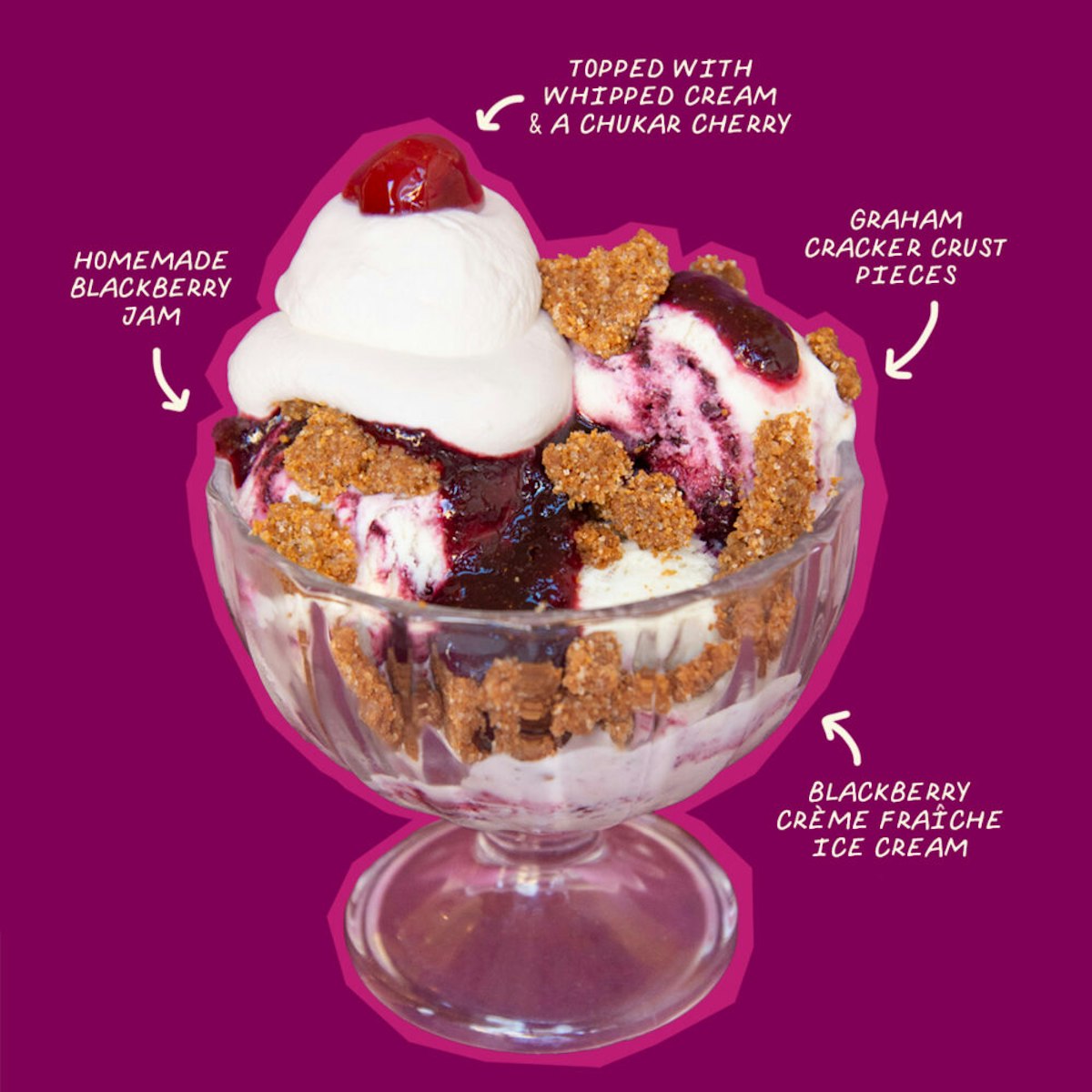 the blackberry crème fraîche sundae!