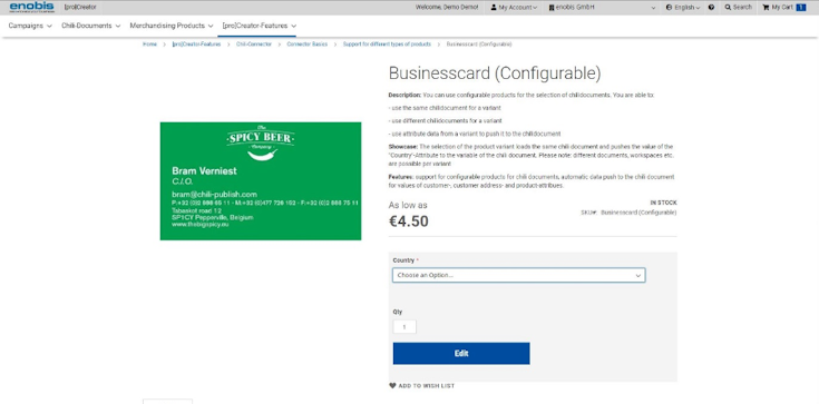 Connect CHILI publisher to Magento