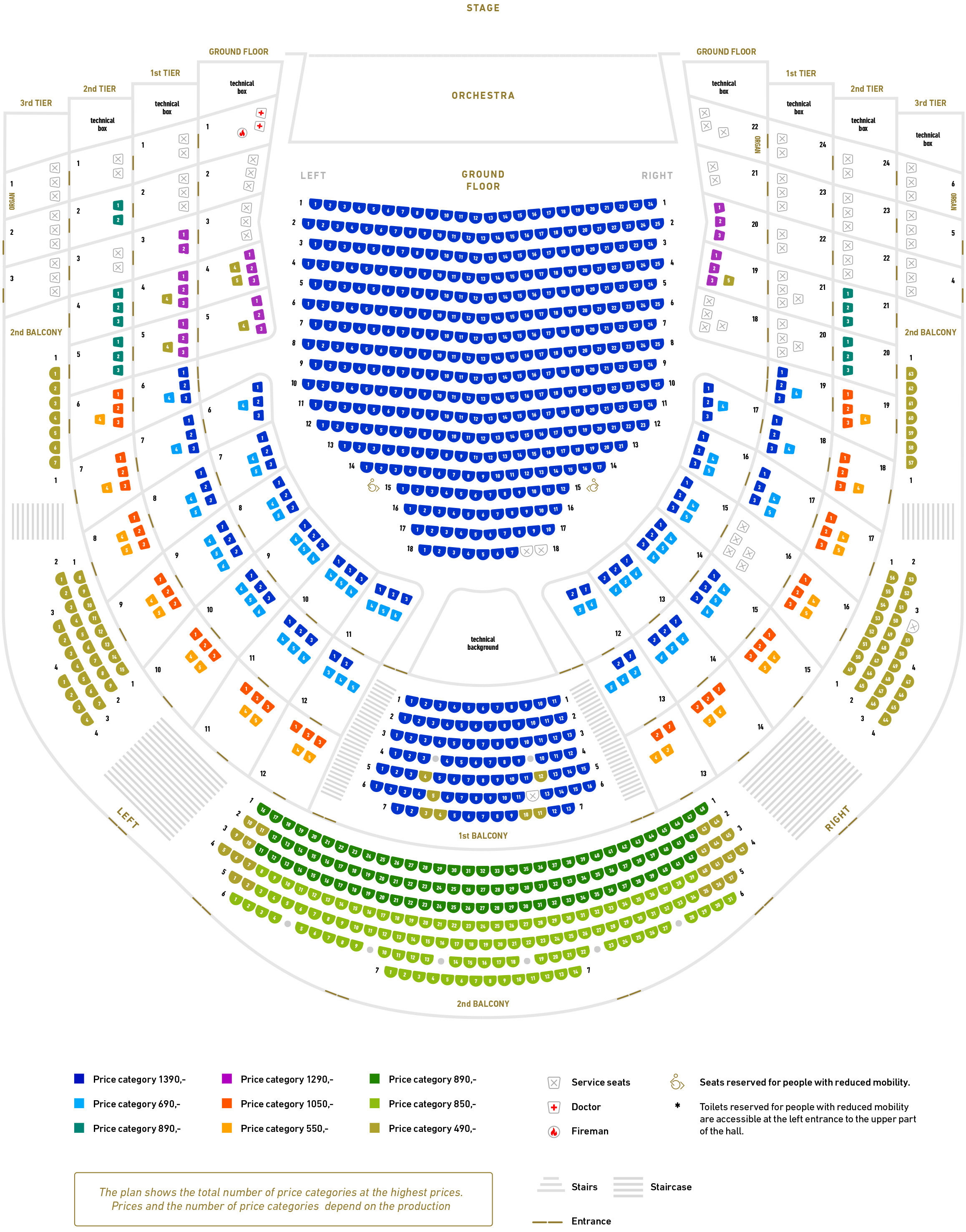 National Theater Seat Map Seating Map | Microsoft Theater