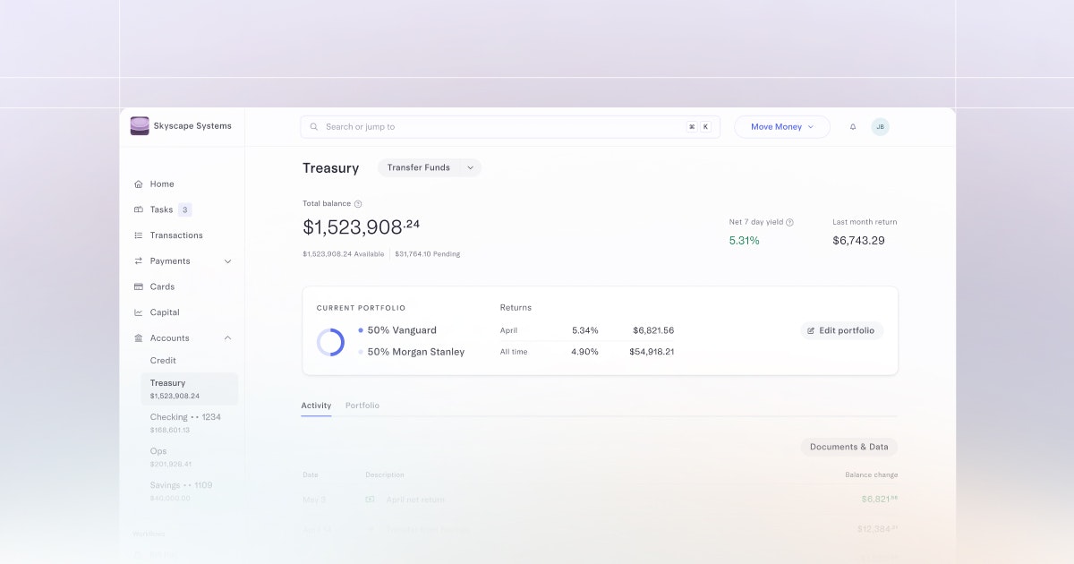 Mercury Treasury | Automatic Cash Management for High Growth Companies