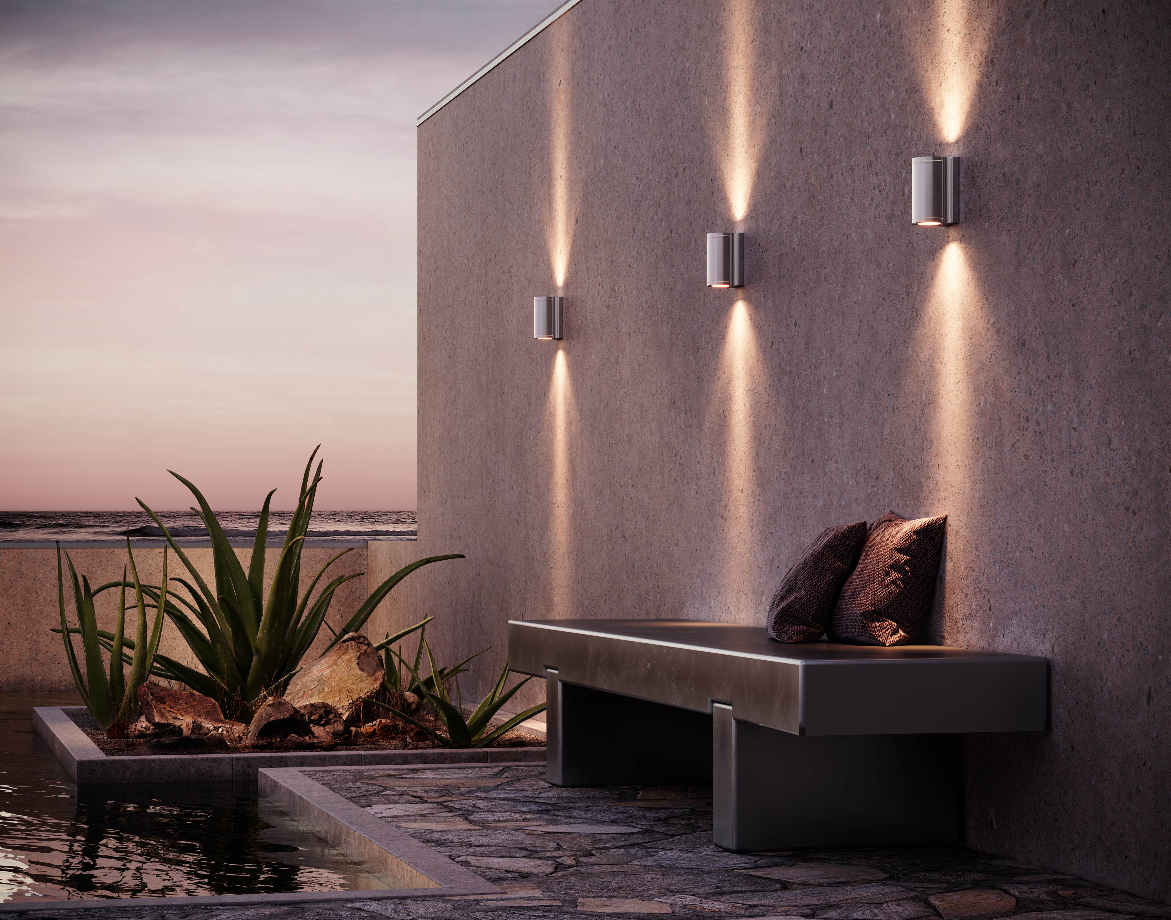 Omega Collection | Stainless Steel Up/Down Wall Lights
