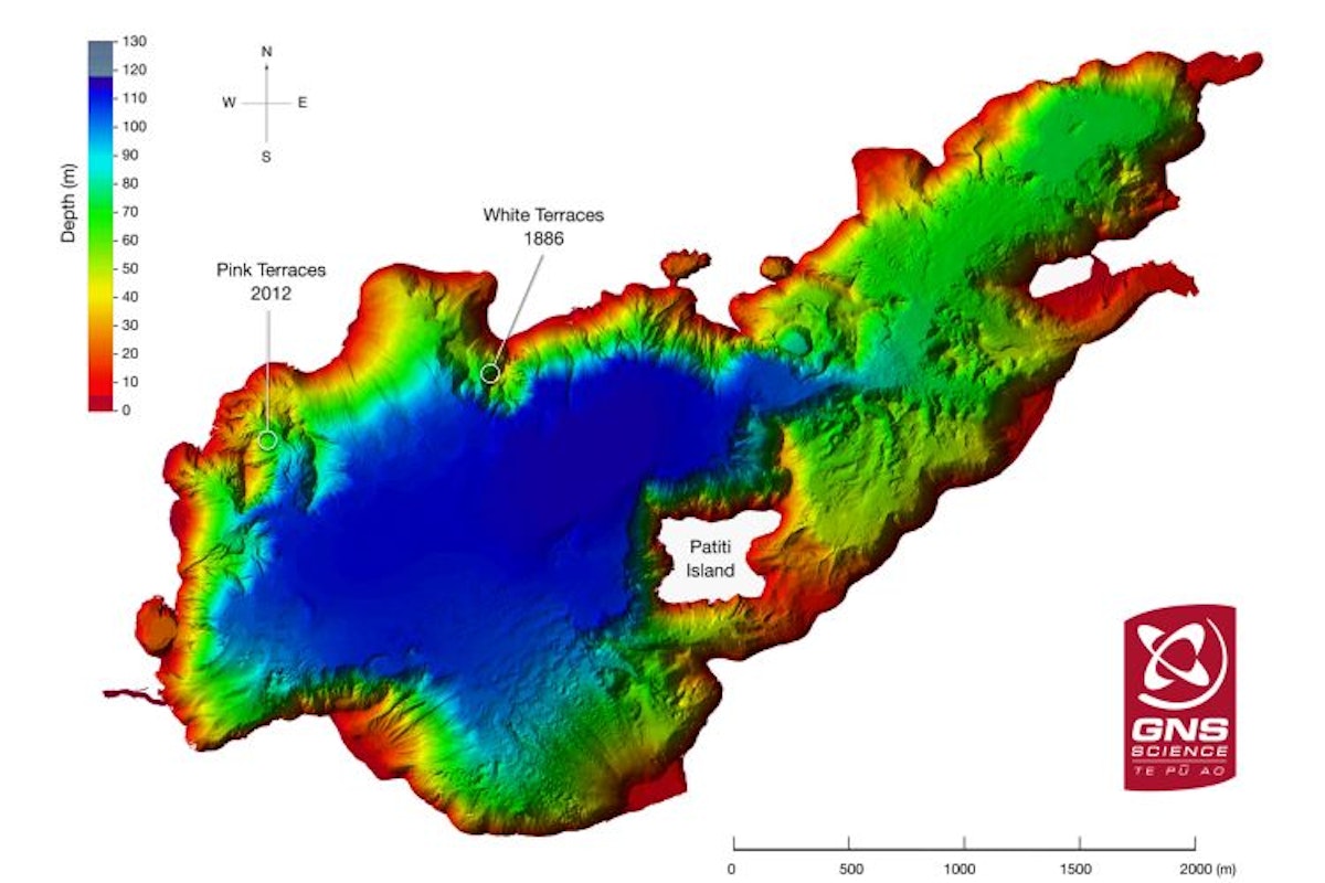 Lake Rotomahana lake floor map — Science Learning Hub