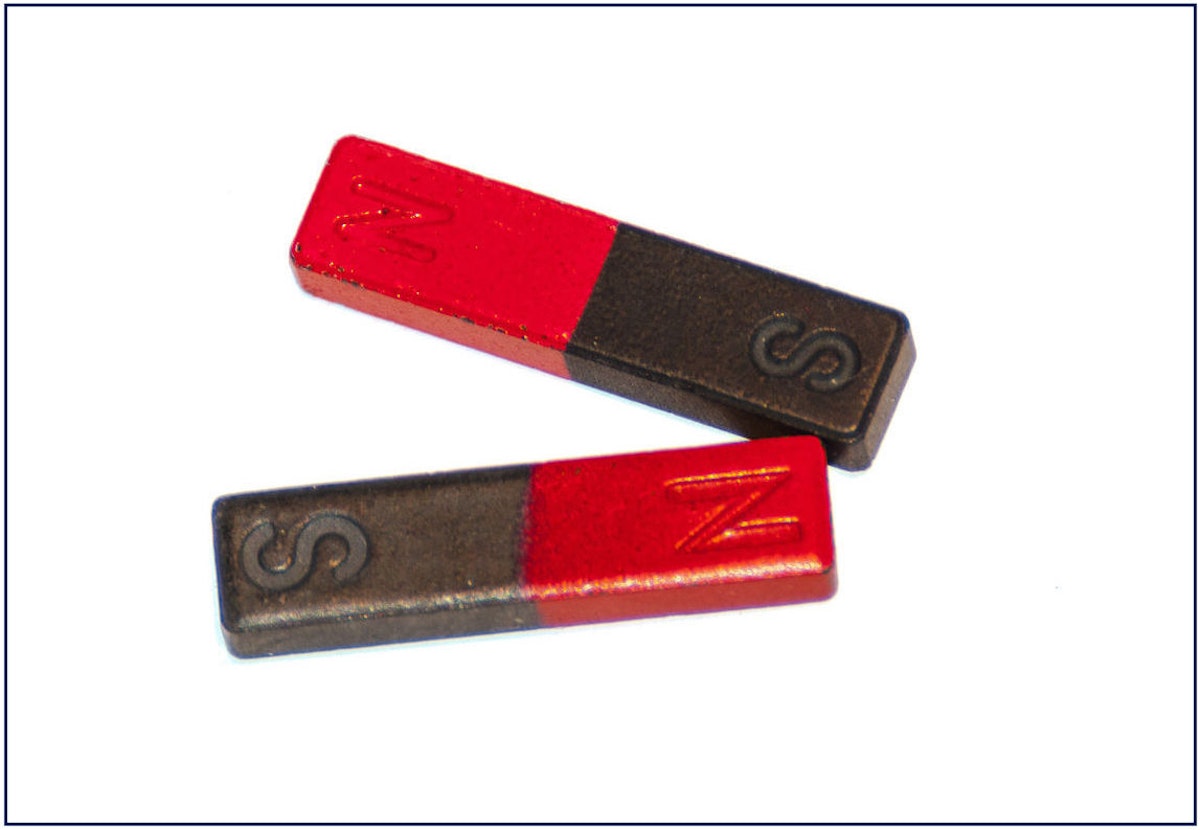 Bar magnets showing poles — Science Learning Hub