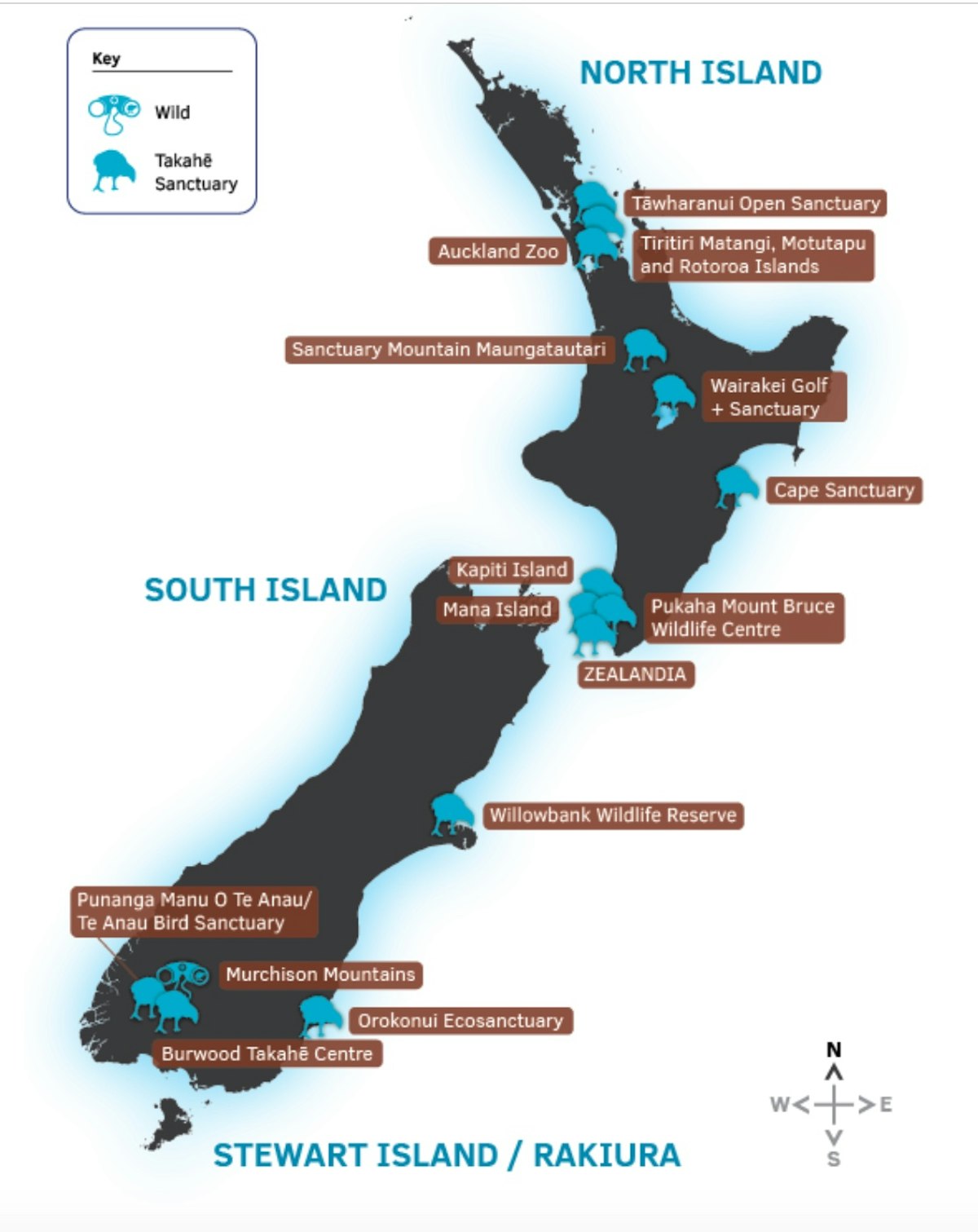 Takahē locations — Science Learning Hub