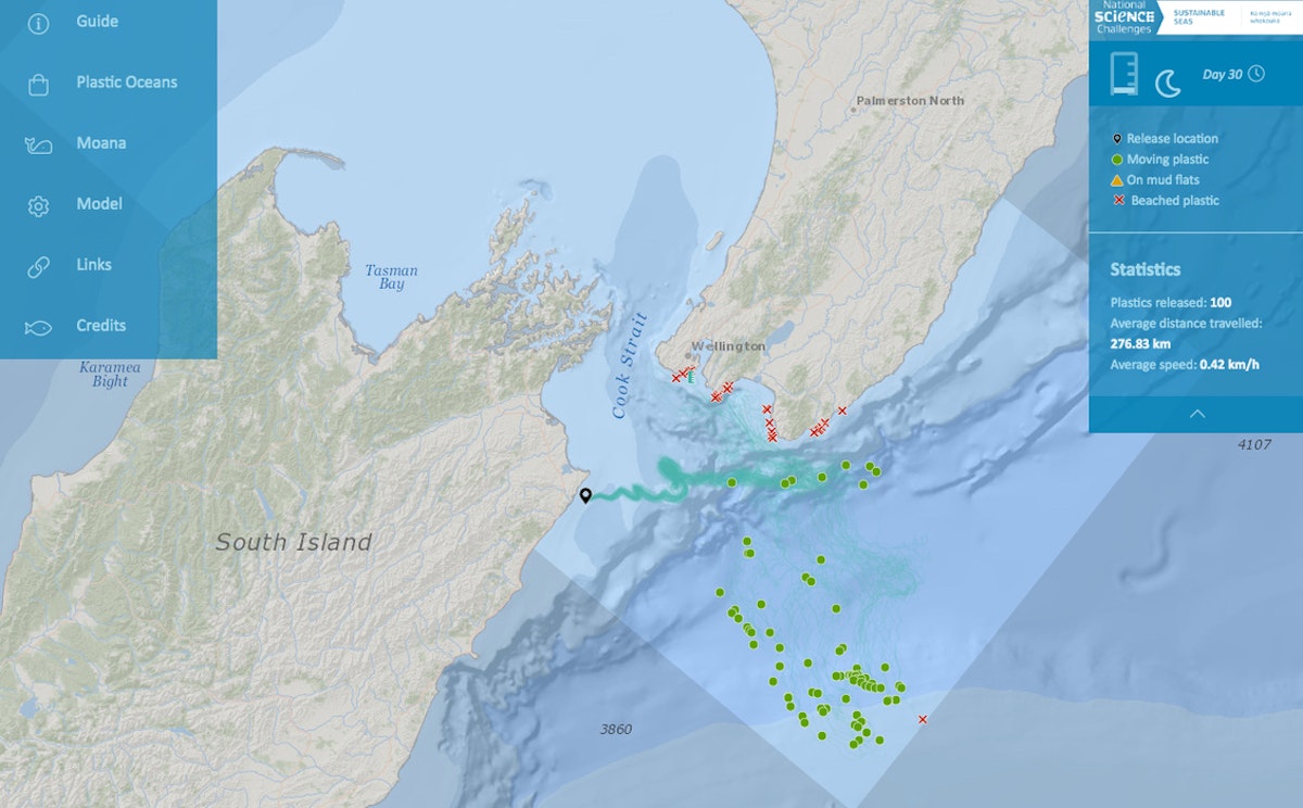 Fate of plastic dropped in Cook Strait