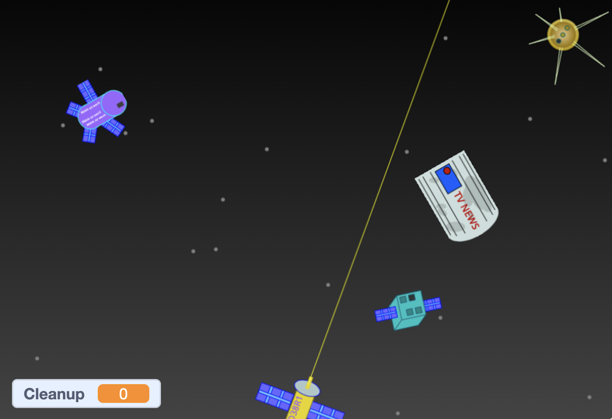 Making digital space debris clean-up games