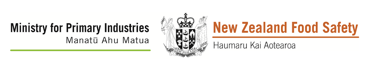 Ministry for Primary Industries and New Zealand Food Safety logos