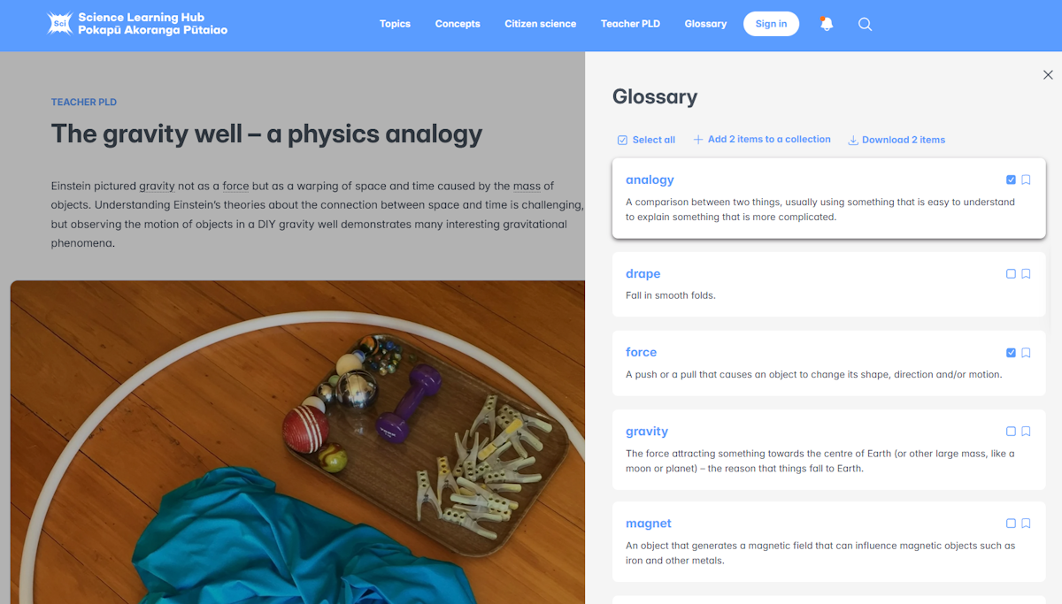 Glossary terms within a resource — Science Learning Hub
