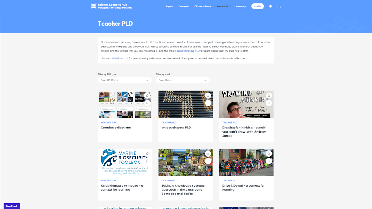 Professional Learning Development on the Science Learning Hub