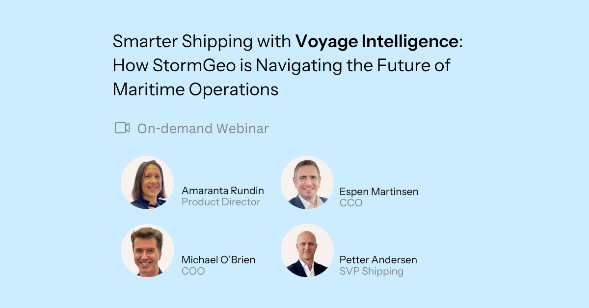 Smarter Shipping with Voyage Intelligence: – StormGeo