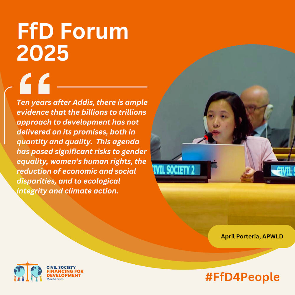Intervention: April Porteria, APWLD, FfD Forum 2025 - CSFFD