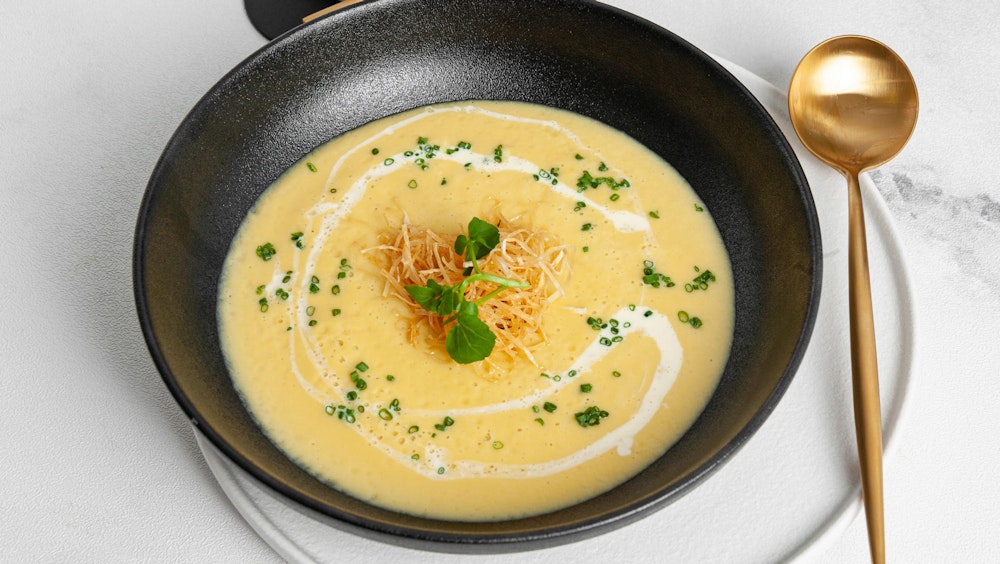 News How to make Bone Roasters Velouté of celeriac & saffron soup | Edlyn Foods