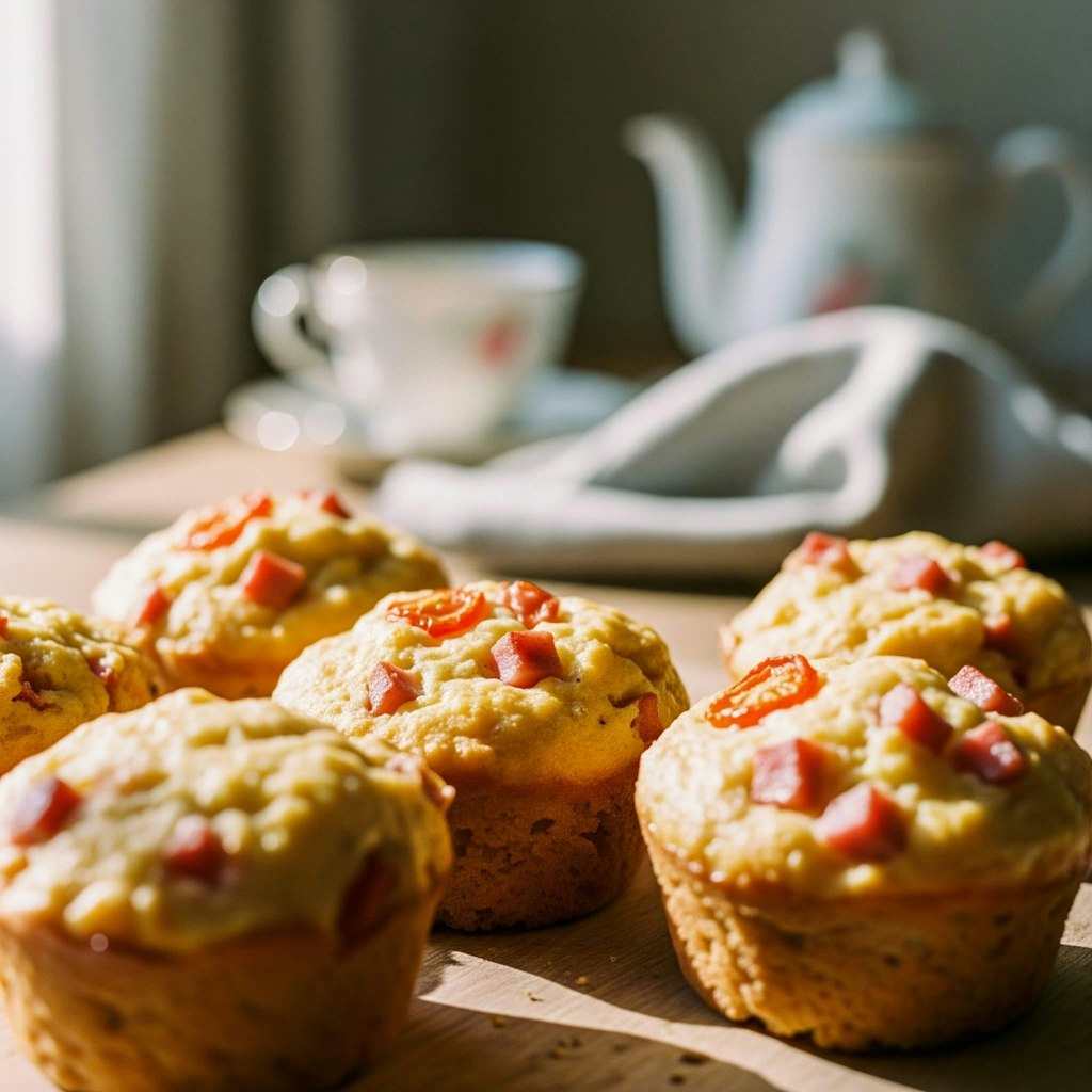 Ham , Cheese & Tomato Savoury Muffins Recipe Australia | Edlyn Foods
