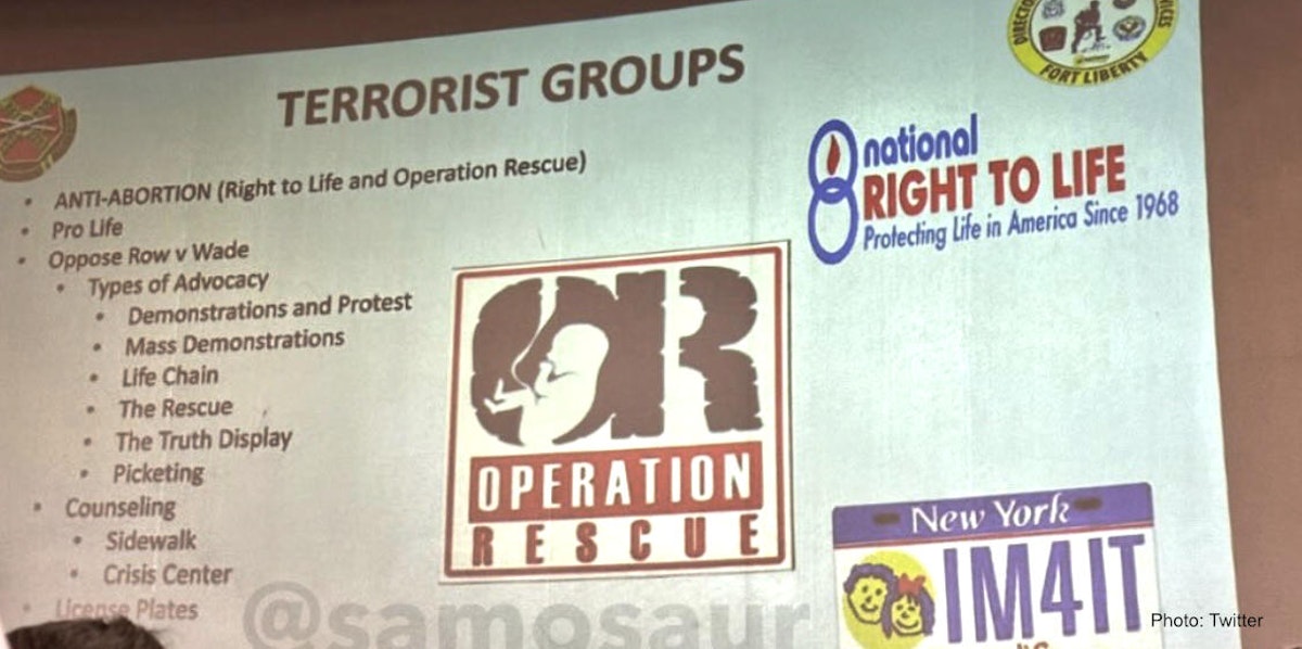Anti-terrorism briefing at Army base lists pro-life groups as ...