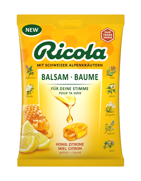 Balsam Honey Lemon Herbal Drops with Liquid Center | Ricola