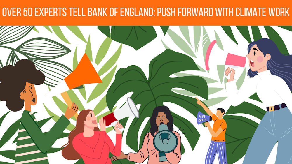 Over 50 experts tell Bank of England: push forward with climate work