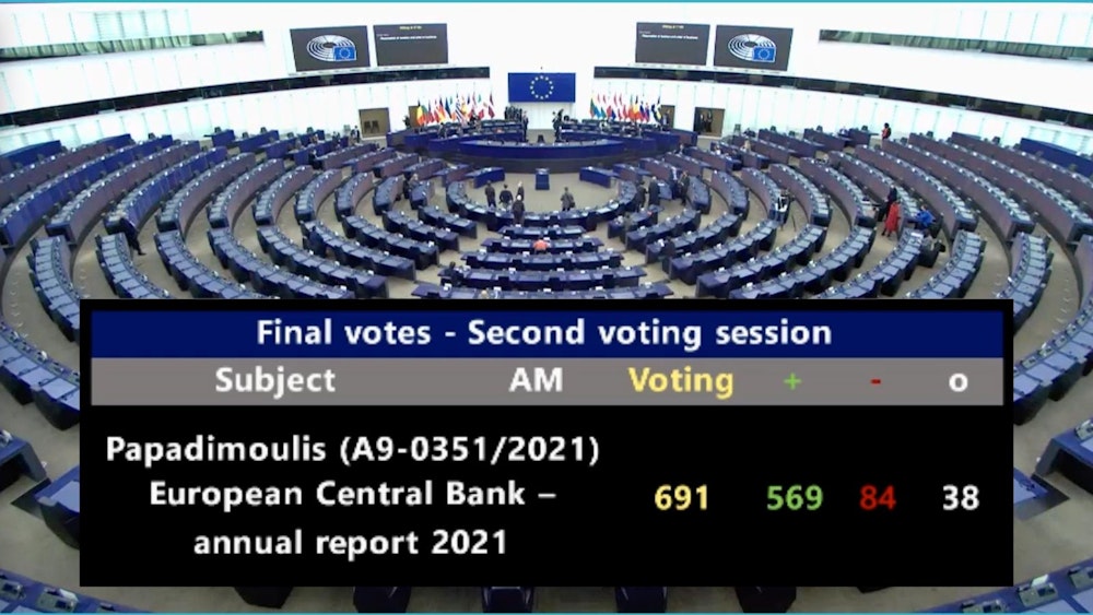 EU Parliament wants an ever greener ECB despite inflation pressure