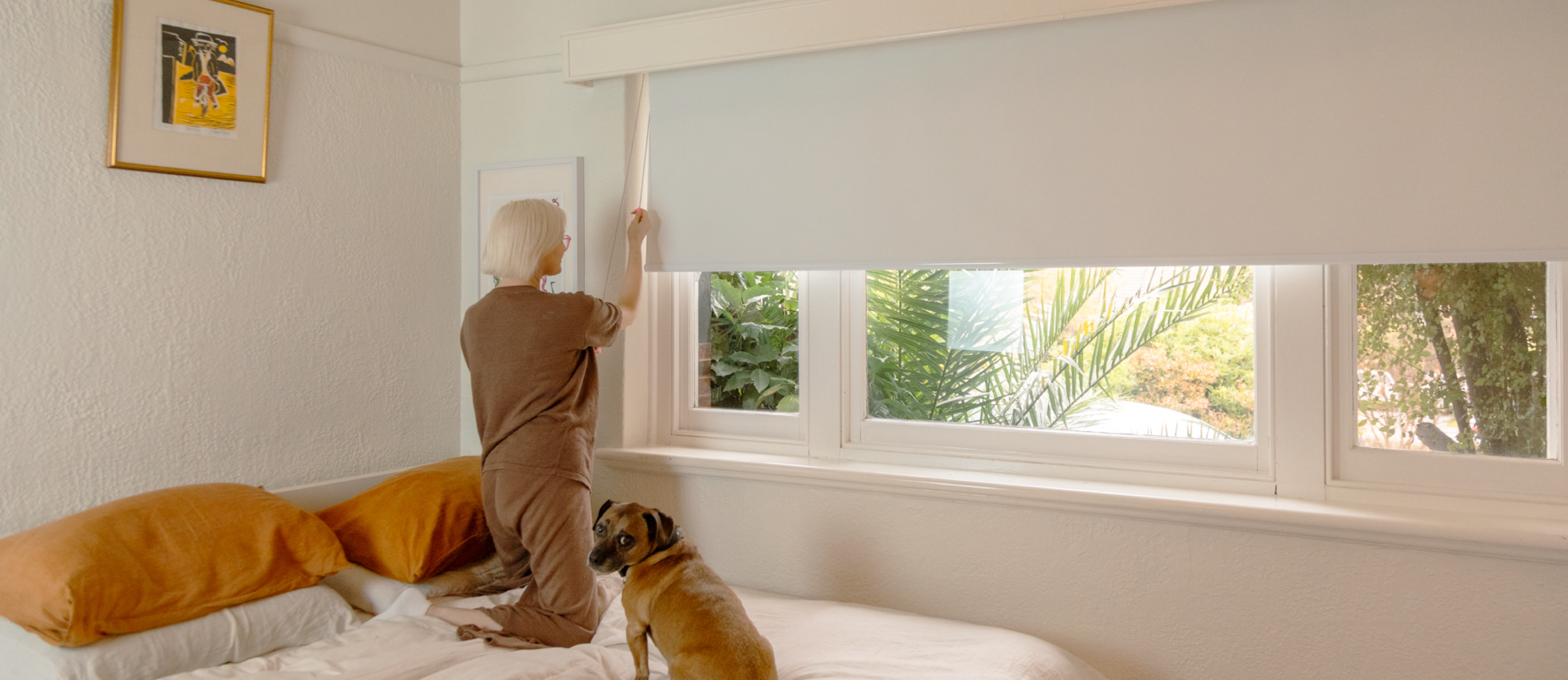 Jane Blackout Roller Blind in Cross - Shadey.com.au