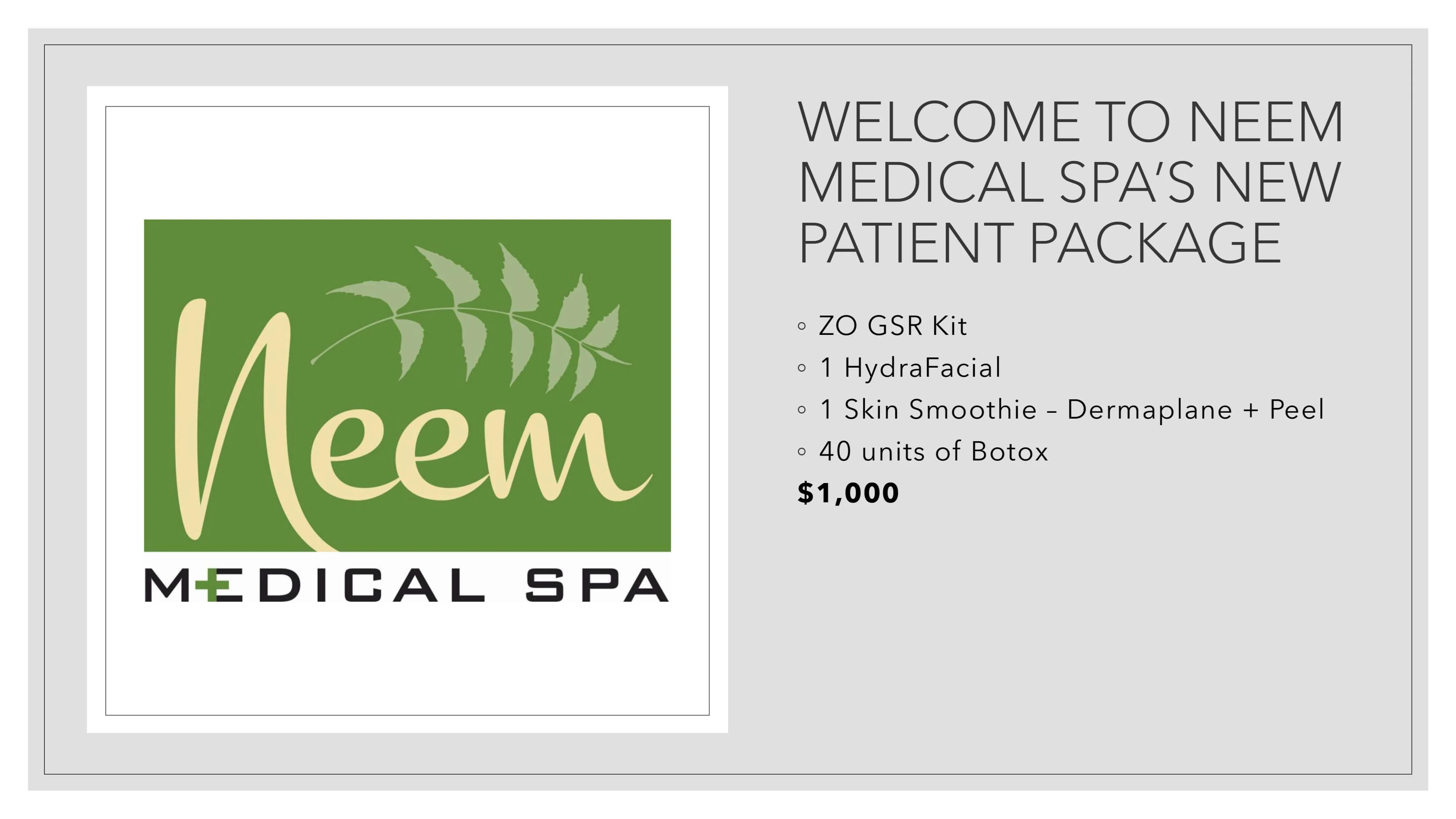 Promotions | Neem Medical Spa